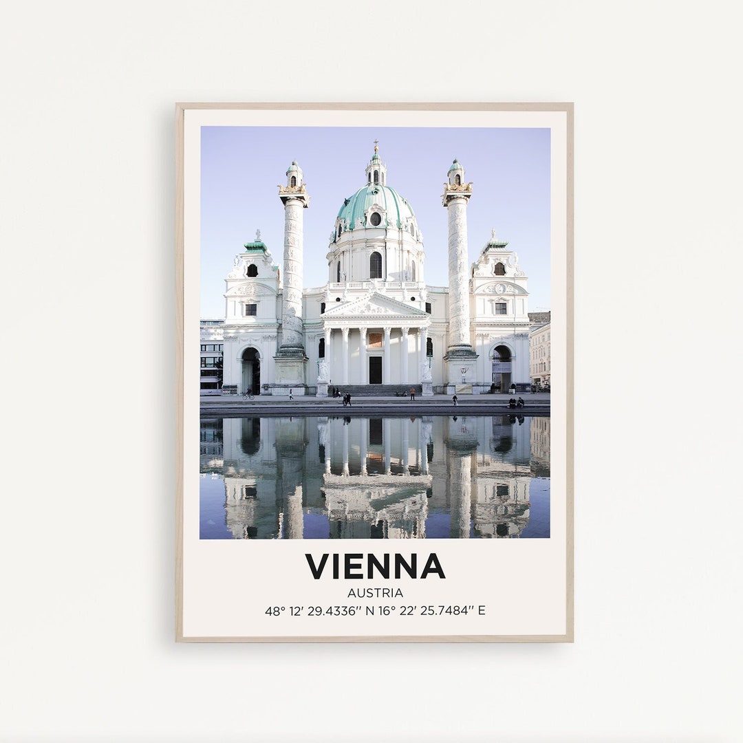 Vienna Travel Poster Austria Wall Art Trendy Gift Eclectic Vibrant ...