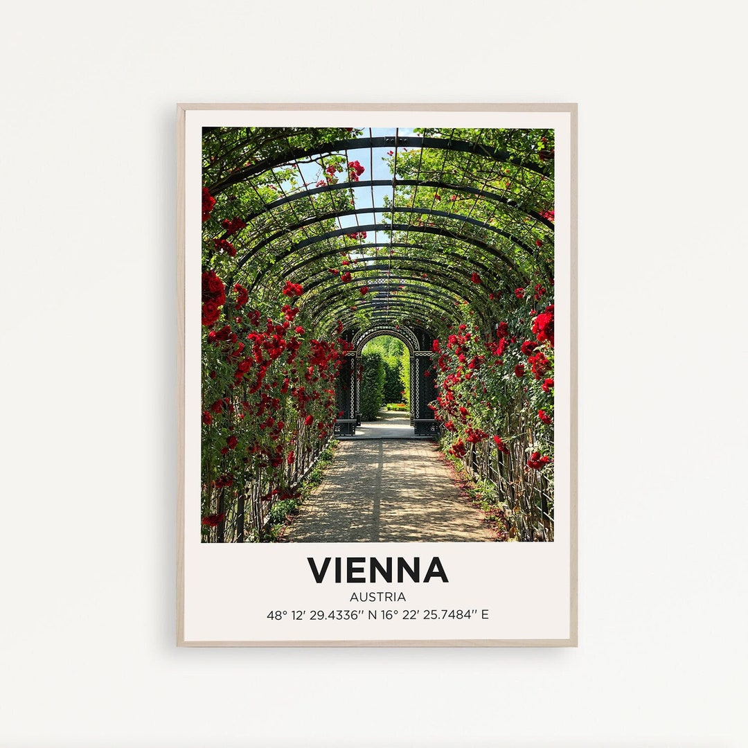 Vienna Travel Poster Austria Wall Art Trendy Gift Eclectic Vibrant ...