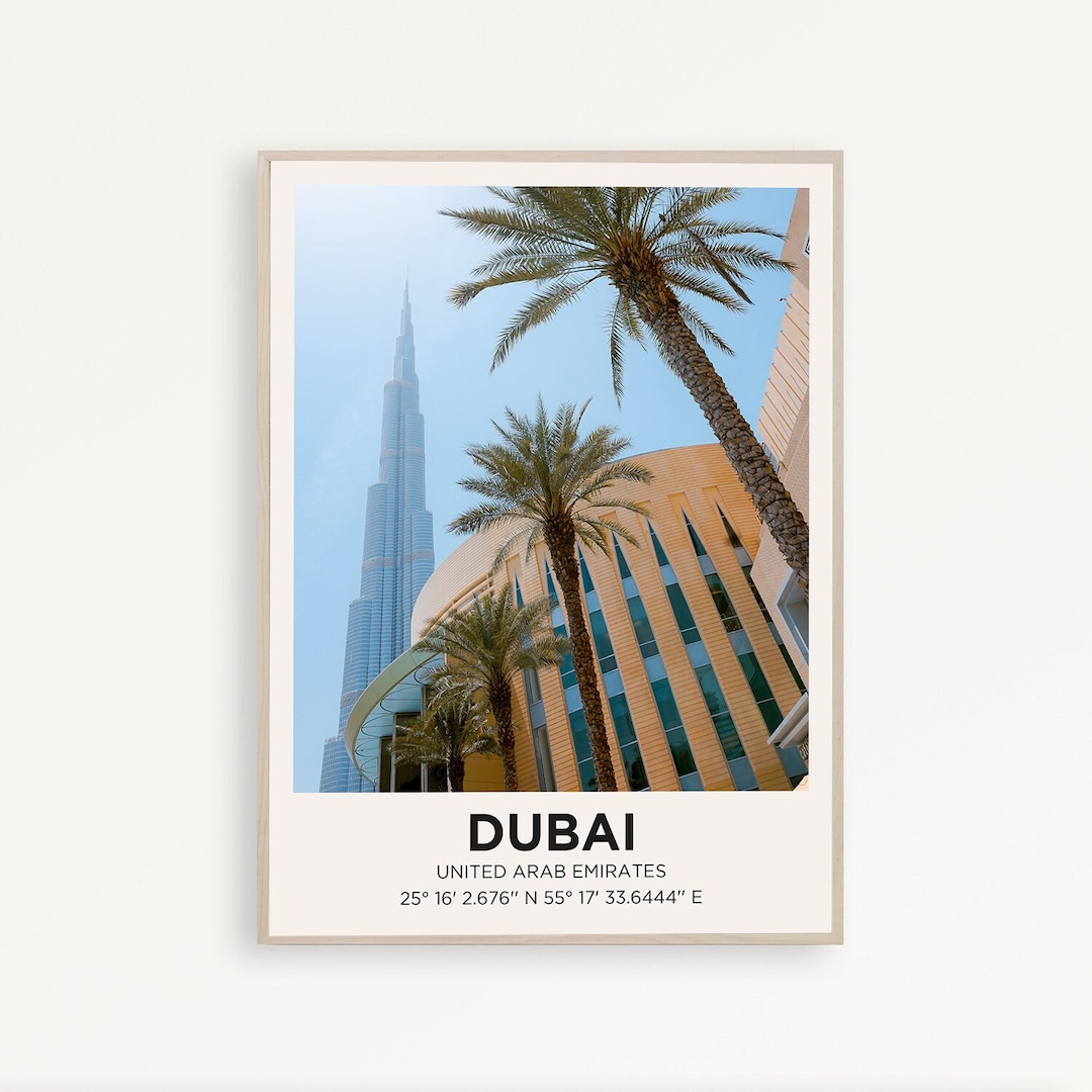 Dubai Travel Poster UAE Wall Art Trendy Gift Eclectic Vibrant Print ...