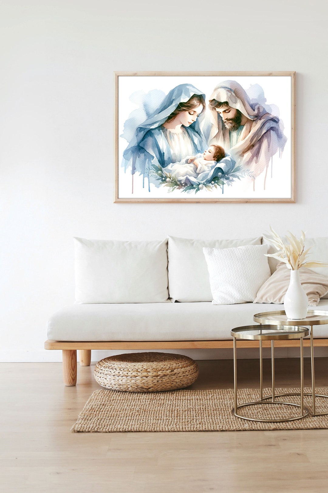 Mary & Joseph Birth of Jesus Christ Print Christian Spiritual Poster ... Mary & Joseph Birth of Jesus Christ Print Christian Spiritual Poster ...