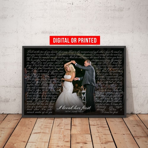 First Dance Lyrics Frame Father Daughter Dance Lyric Picture - Etsy