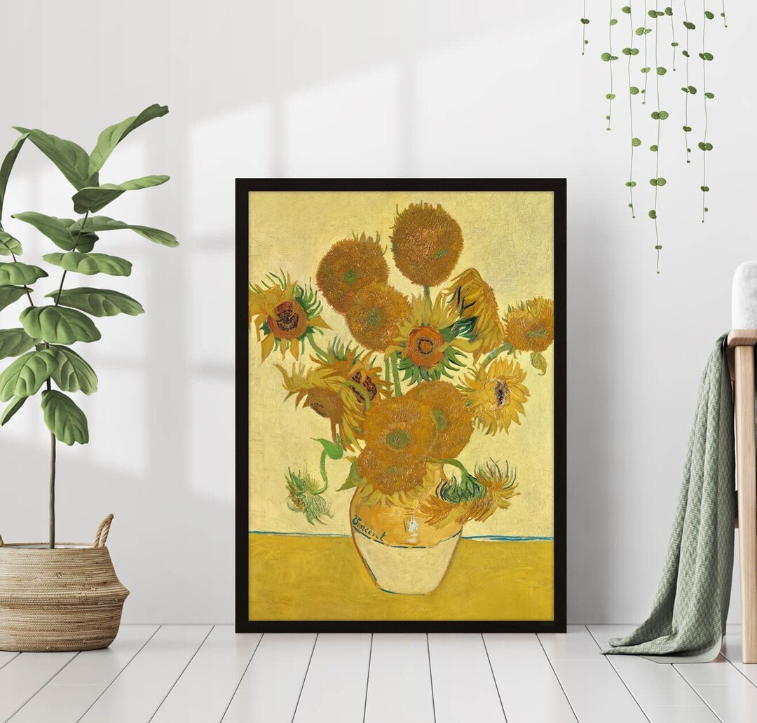 Vincent Van Gogh Sunflowers Exhibition Poster Canvas Print Framed or ...