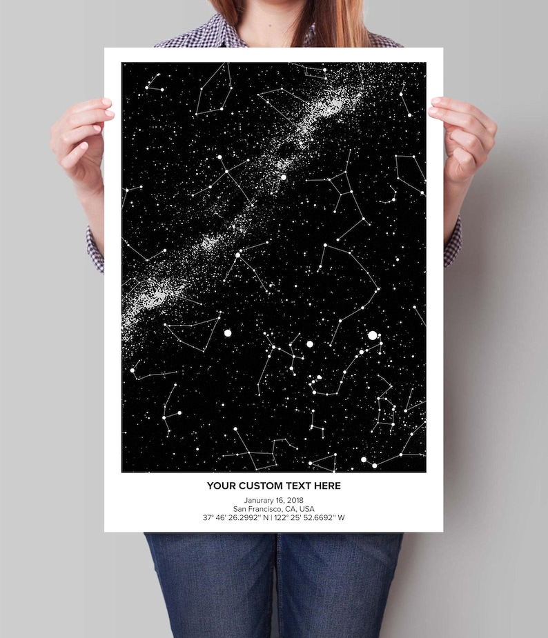 Personalized Star Map Print Custom Night Sky Print Canvas With - Etsy