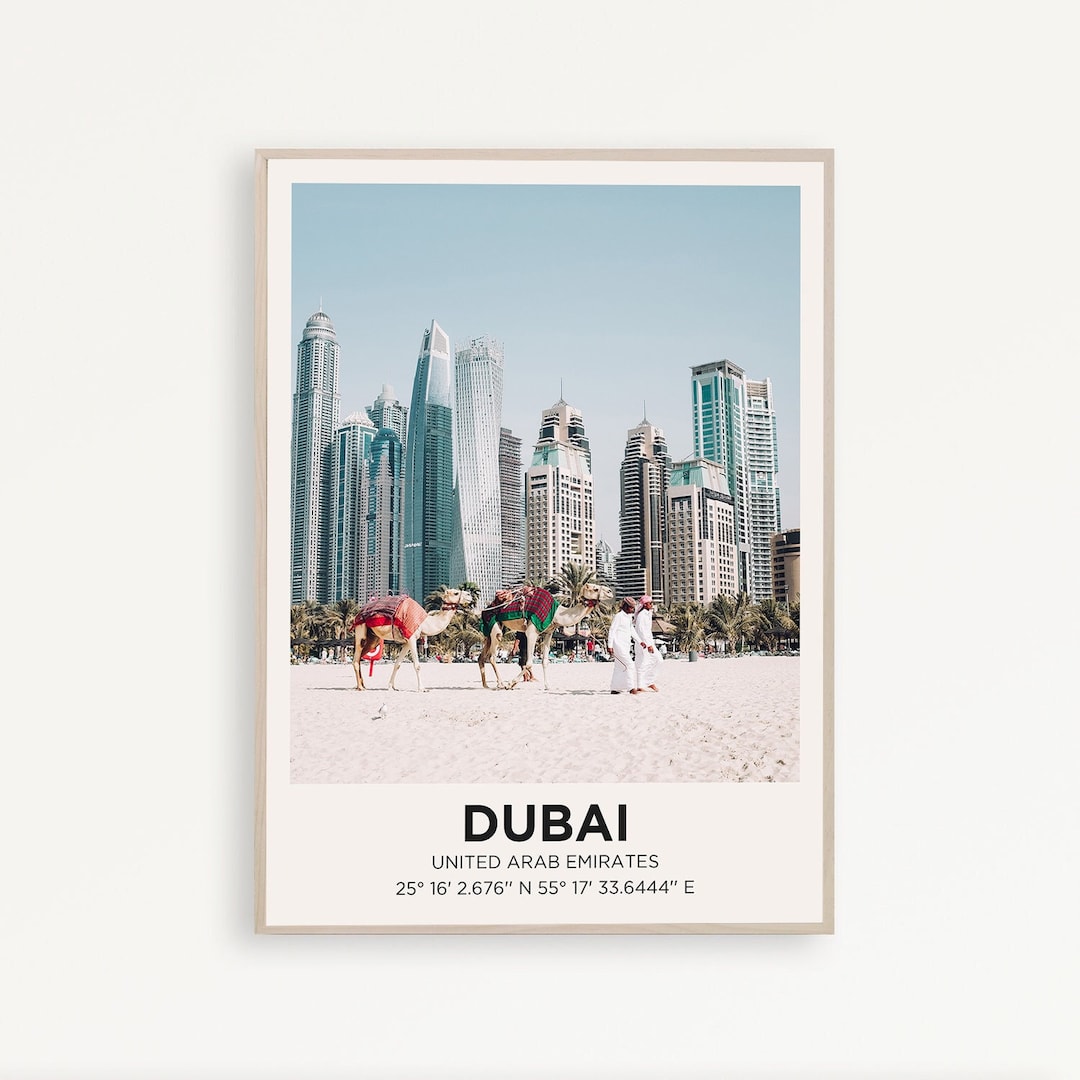 Dubai Travel Poster UAE Wall Art Trendy Gift Eclectic Vibrant Print ...