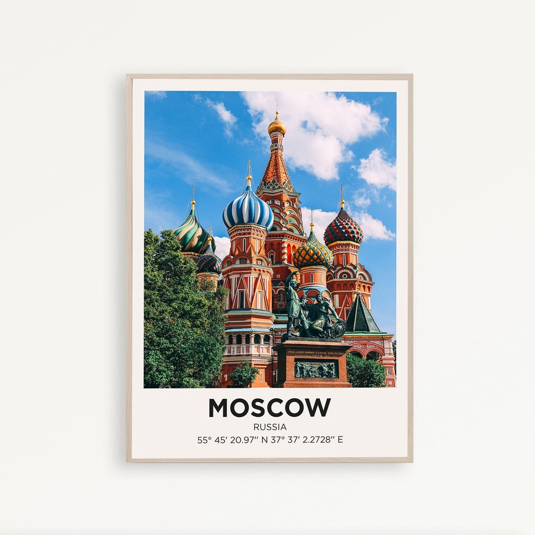 Moscow Travel Poster Russia Wall Art Trendy Gift Eclectic Vibrant Print ...