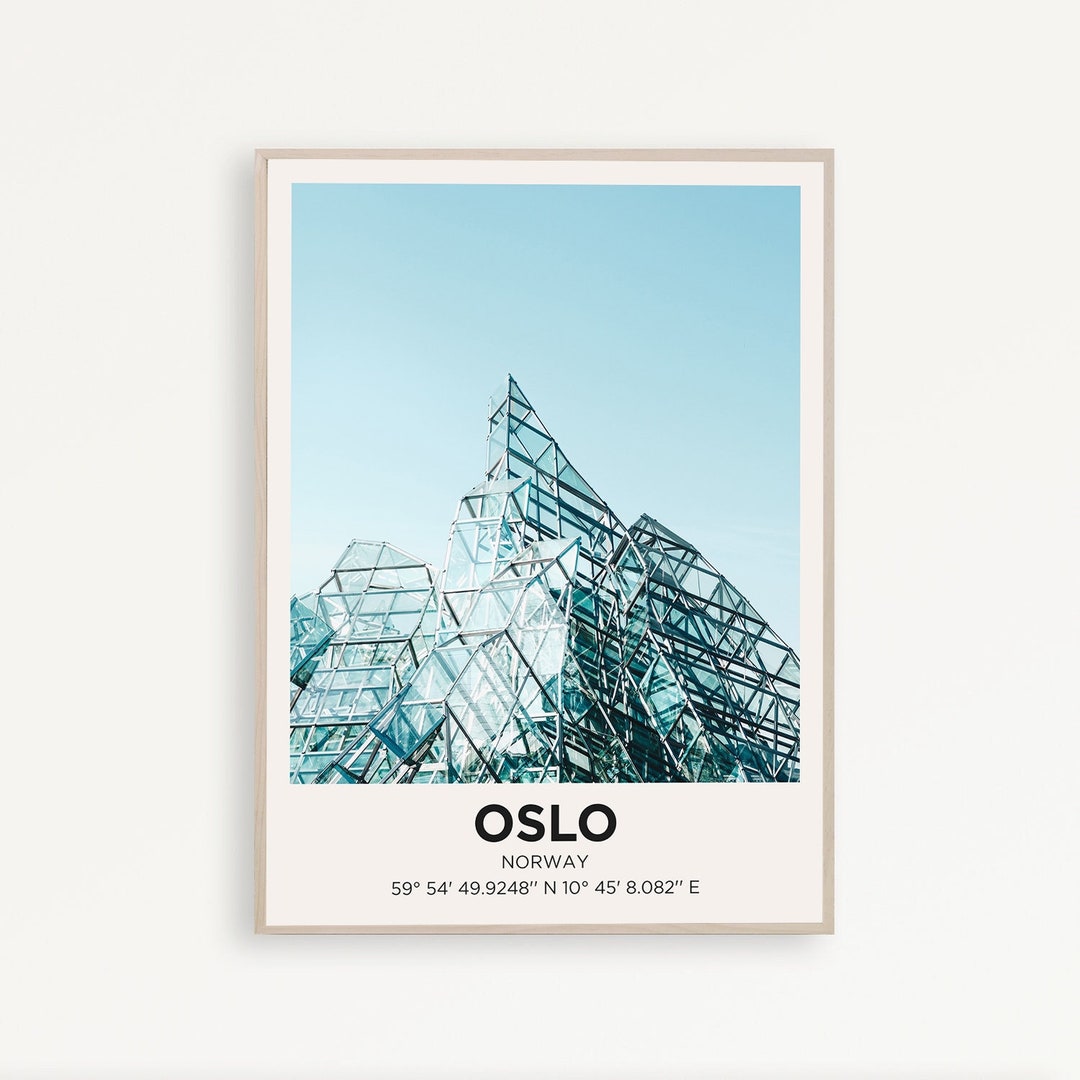 Oslo Travel Poster Norway Wall Art Trendy Gift Eclectic Vibrant Print ...