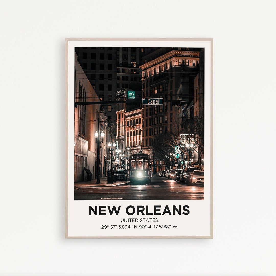 New Orleans Travel Poster USA Wall Art Trendy Gift Eclectic Vibrant ...