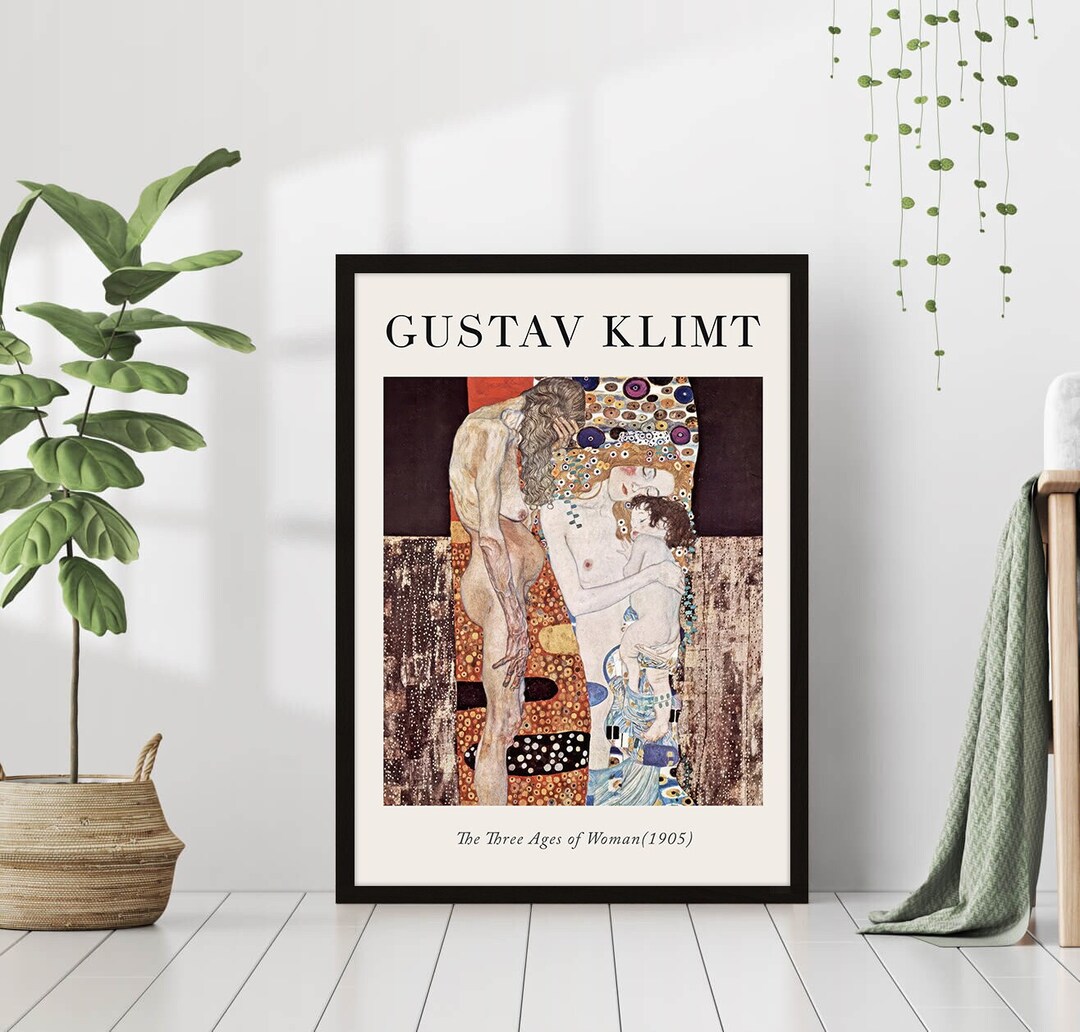 Gustav Klimt the Three Ages of the Woman Exhibition Poster Canvas Print ...