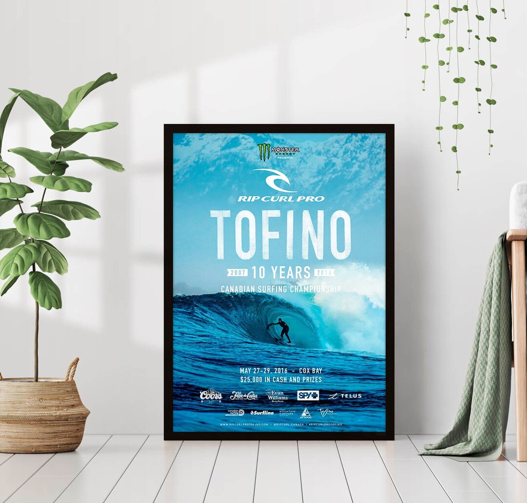 Rip Curl Pro Tofino Vintage Surfing Competition Art Canvas Print Poster ...