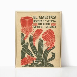 Mexican Exhibition Print Wall Art Trendy Retro El Maestro Poster Mexico ...