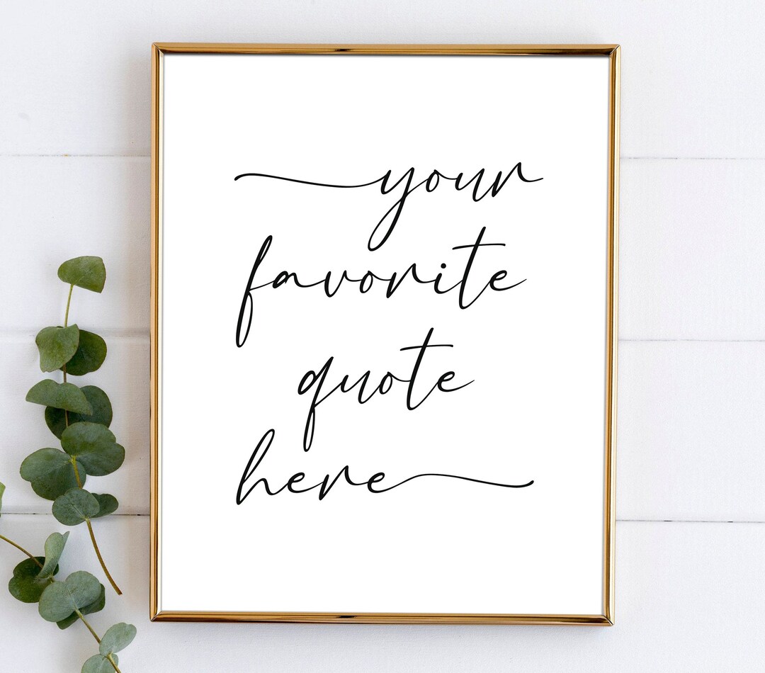 Custom Quote Print Sign Framed Canvas Wall Art Poster Personalized ...
