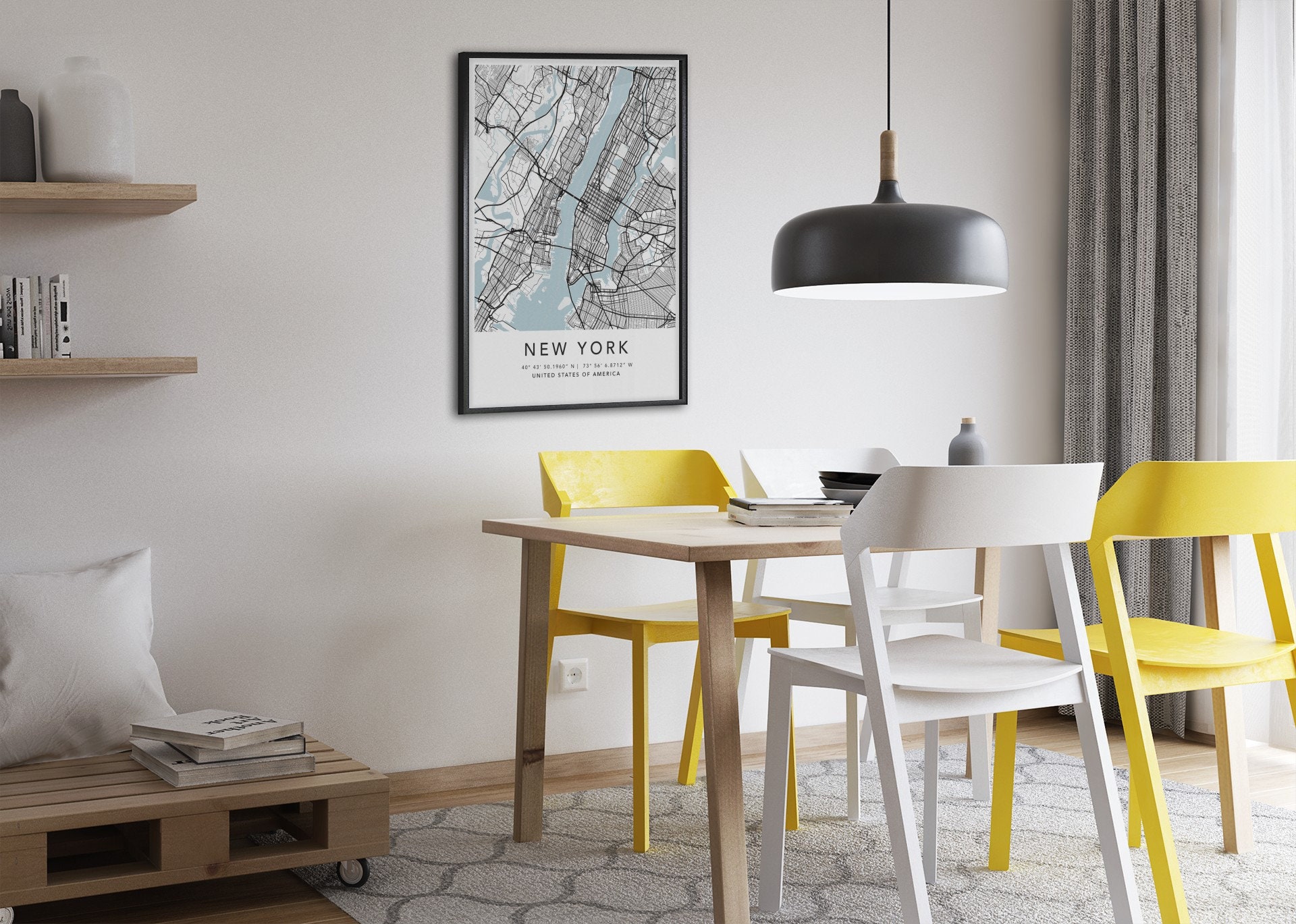 Hometown Street Map Poster Custom City Map Art Print Frame Canvas ...