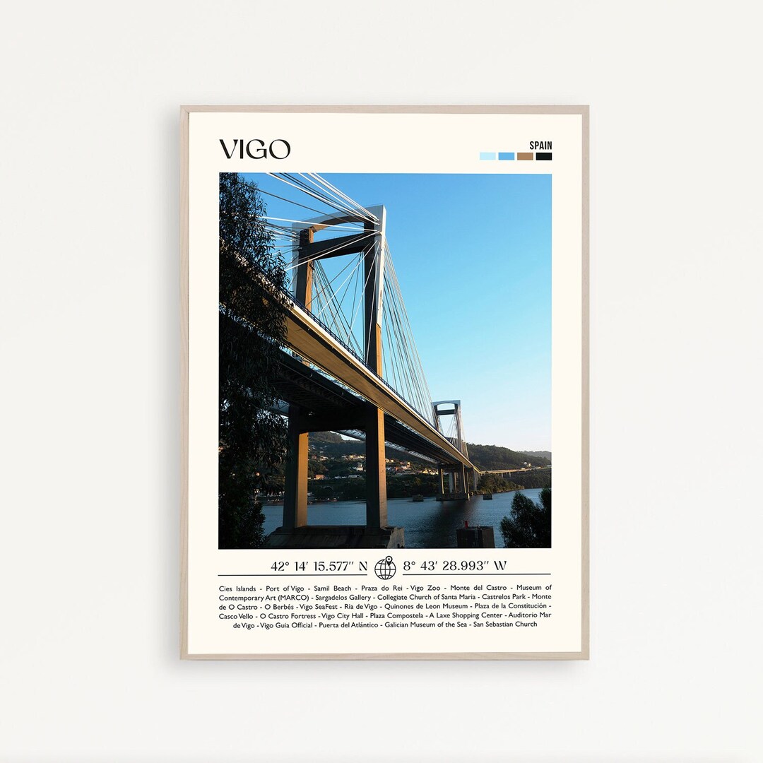 Vigo Print Spain Travel Poster Gift Eclectic Vibrant Print Trendy ...