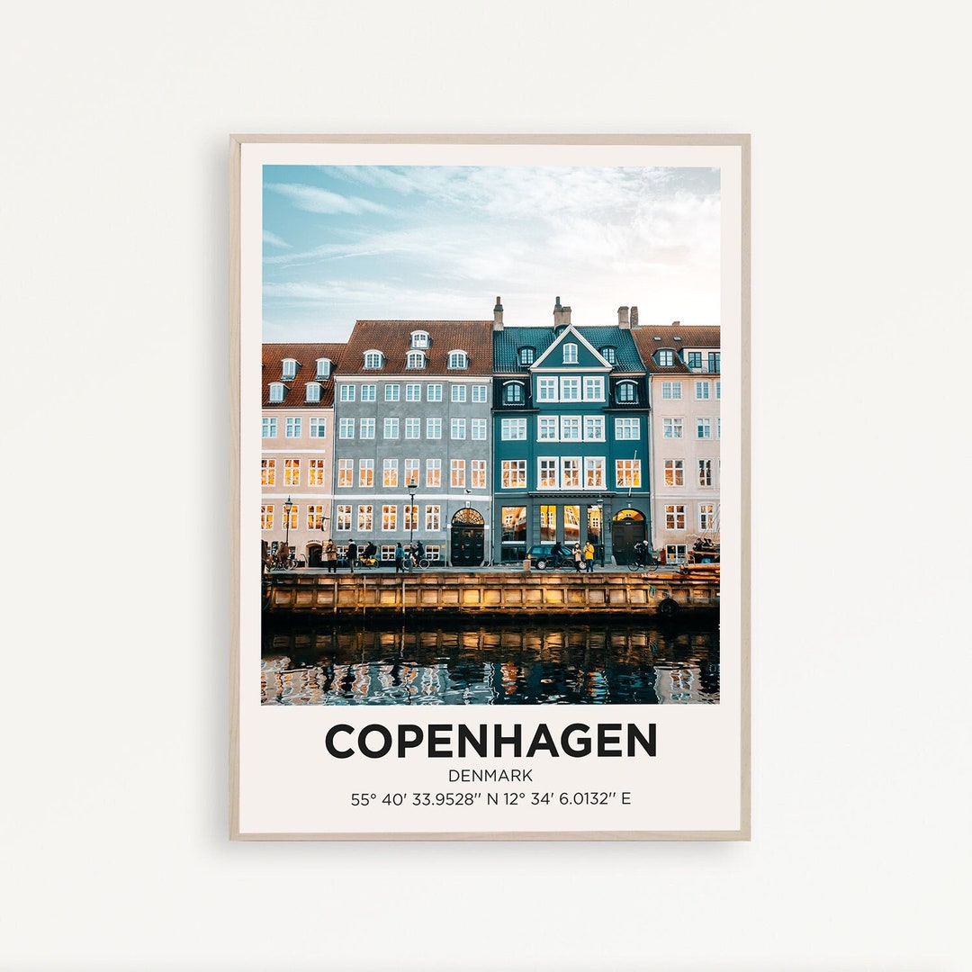 Copenhagen Travel Poster Denmark Wall Art Trendy Gift Eclectic Vibrant ...