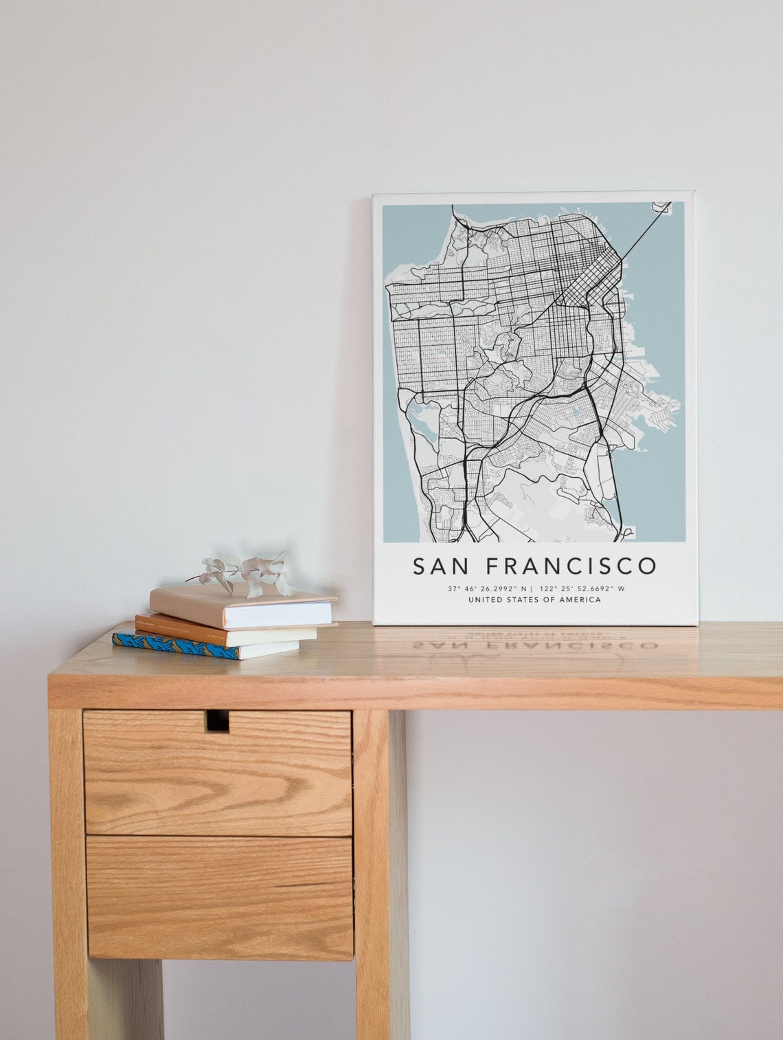 Hometown Street Map Poster Custom City Map Art Print Frame Canvas ...