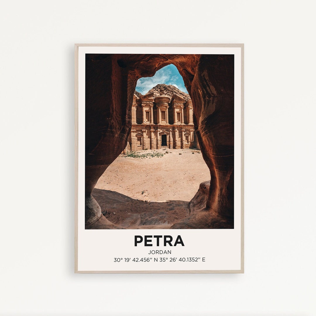 Petra Travel Poster Jordan Wall Art Trendy Gift Eclectic Vibrant Print ...