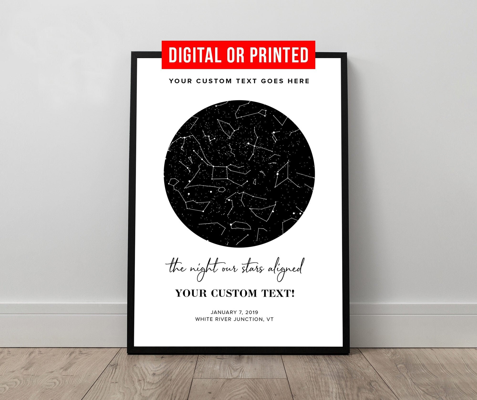 The Night Our Stars Aligned Star Map Poster Print Custom Night Sky ...