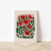 Red Poppies Print Flower Market Poster Botanical Poppy Canvas Framed ...