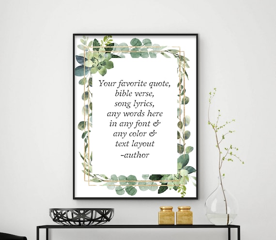 Custom Poem Print Sign Framed Canvas Wall Art Poster - Etsy