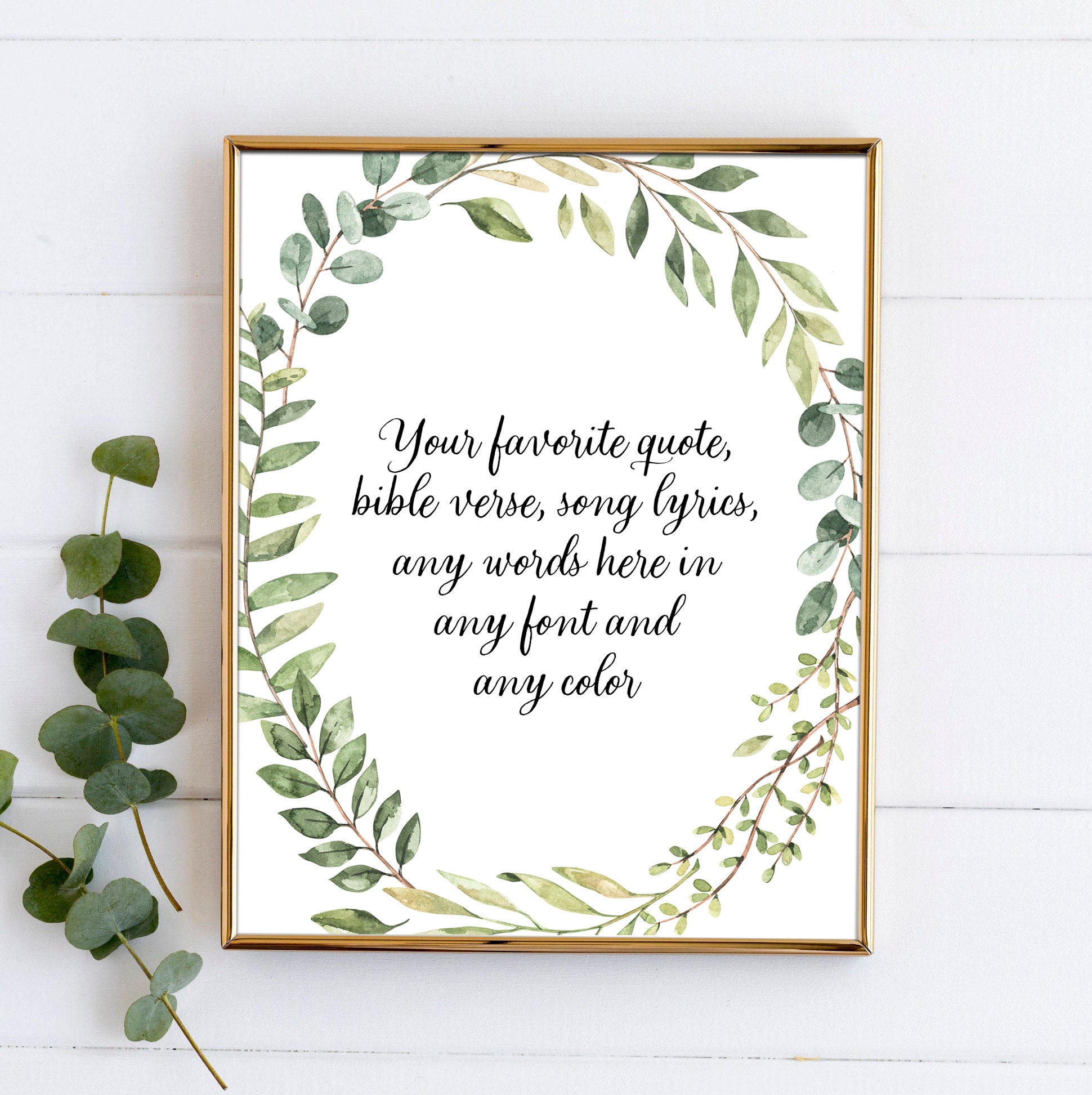 Custom Wreath Quote Print Sign Framed Canvas Wall Art Poster - Etsy