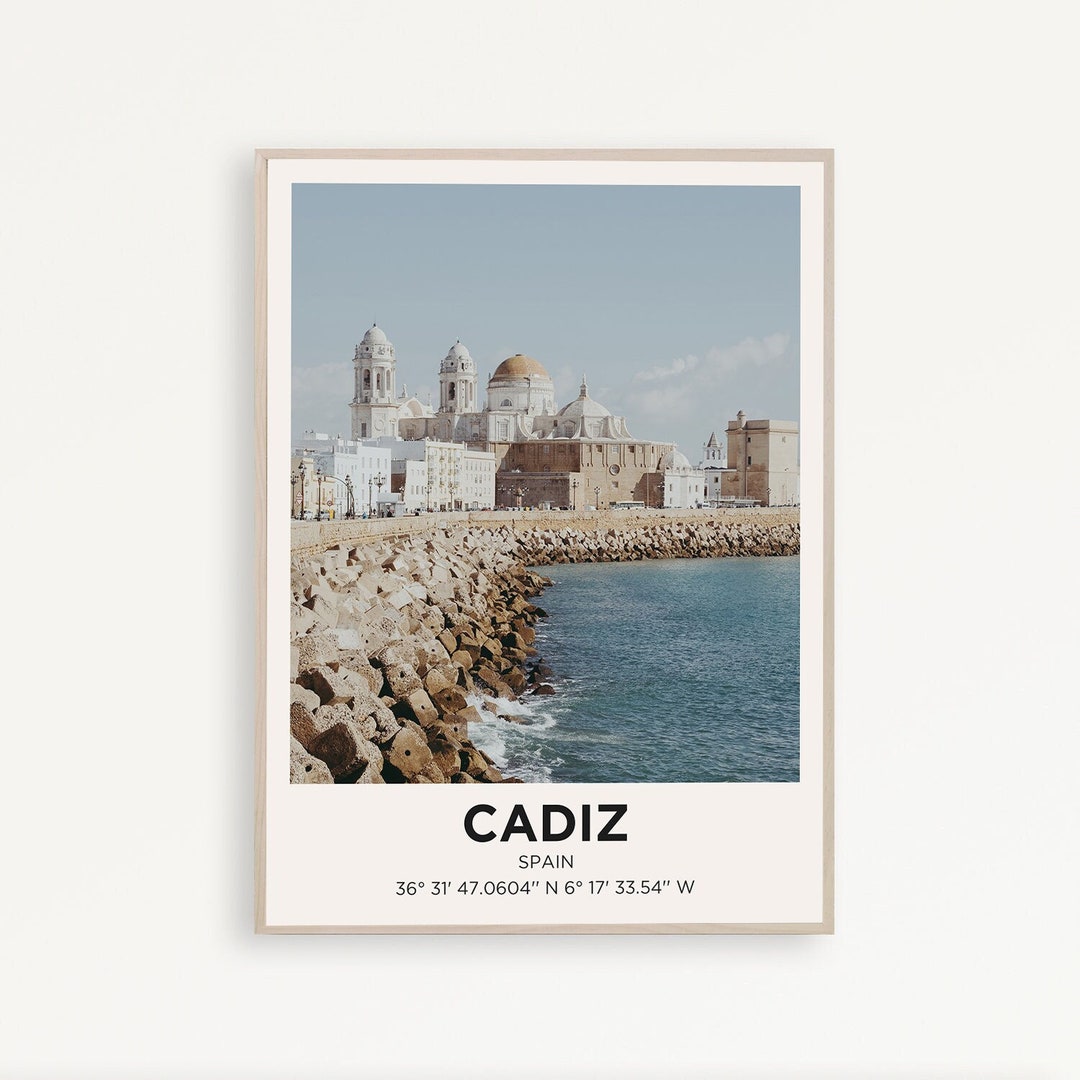 Cadiz Travel Poster Spain Wall Art Trendy Gift Eclectic Vibrant Print ...