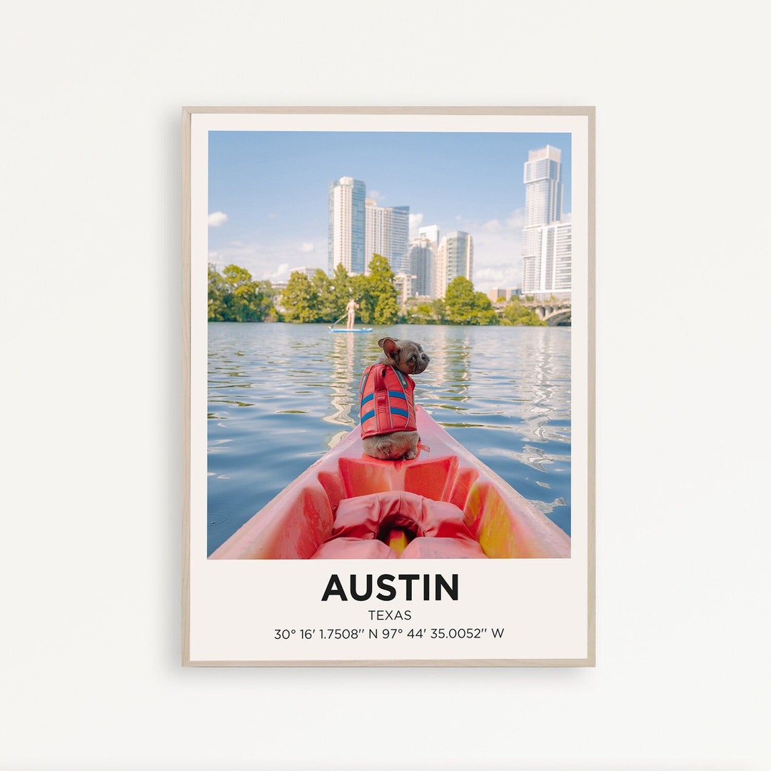 Austin City Texas Travel Poster Gift Eclectic Vibrant Print Trendy ...