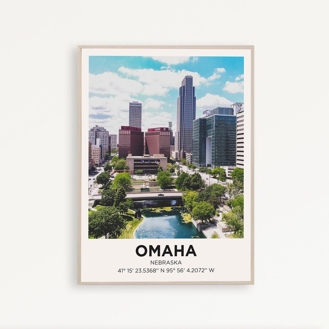 Omaha Travel Poster Nebraska Wall Art Trendy Gift Eclectic Vibrant ...
