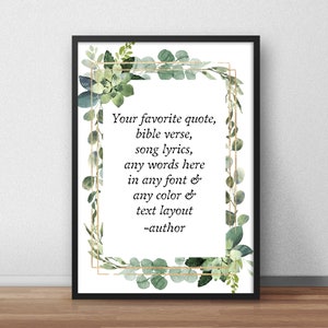 Custom Poem Print Sign Framed Canvas Wall Art Poster Personalized Gifts ...