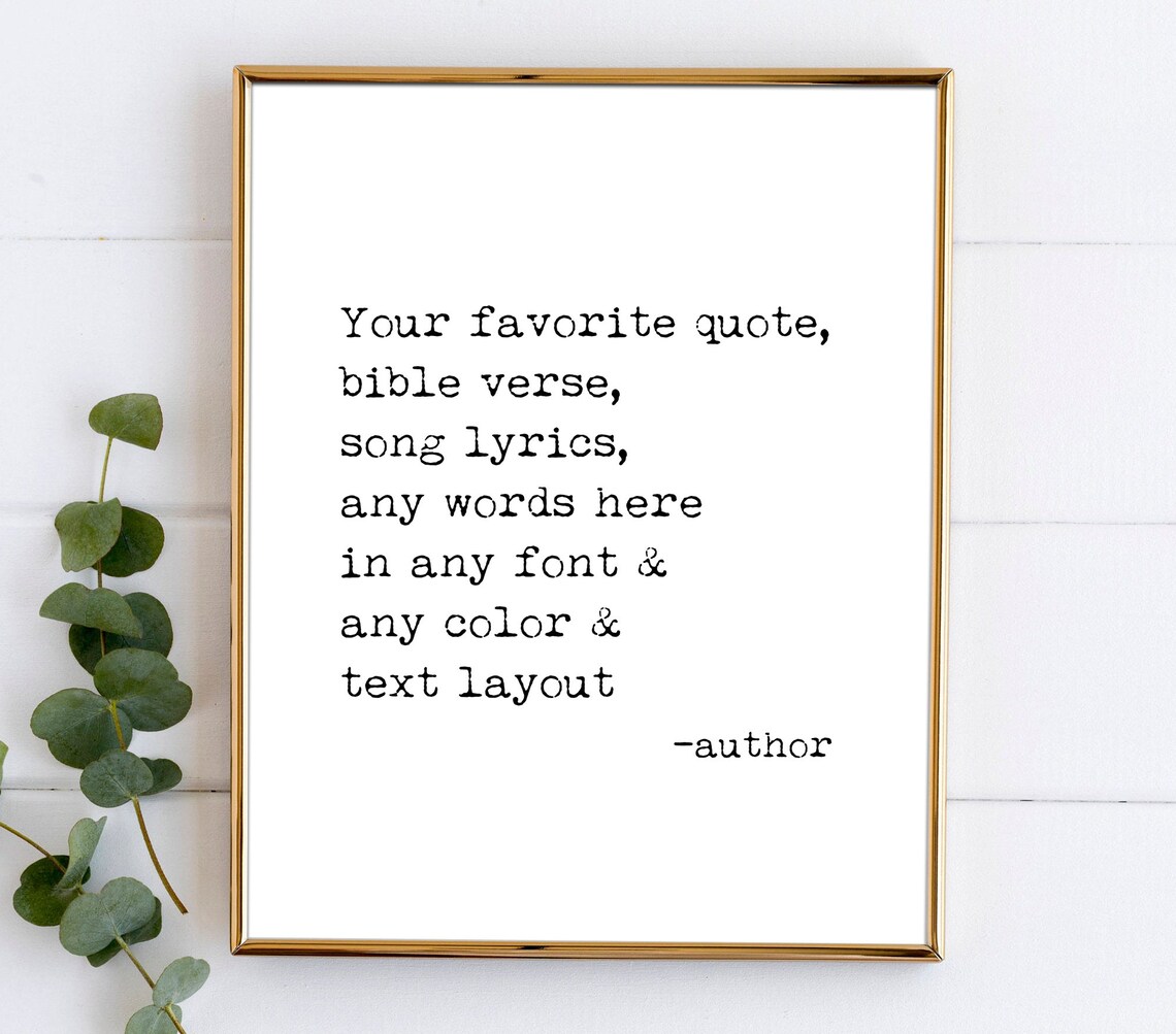 Custom Quote Print Sign Framed Canvas Wall Art Poster - Etsy