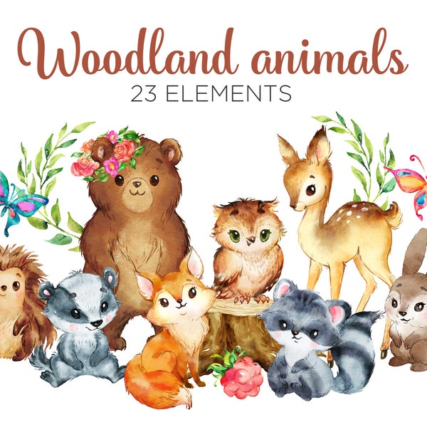 Woodland Clip Art - Etsy