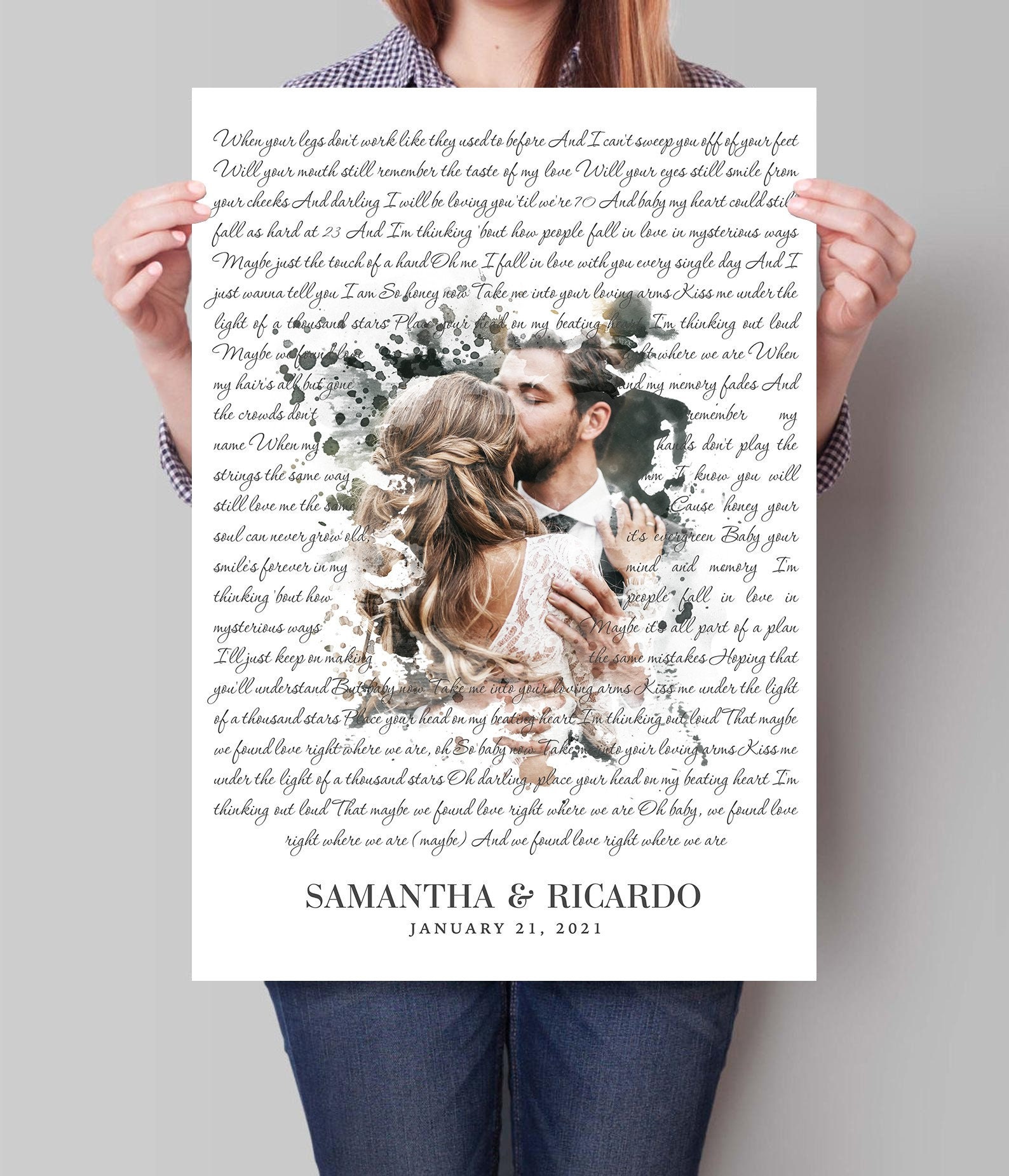 Wedding Song Lyrics With Photo Personalized First Dance - Etsy