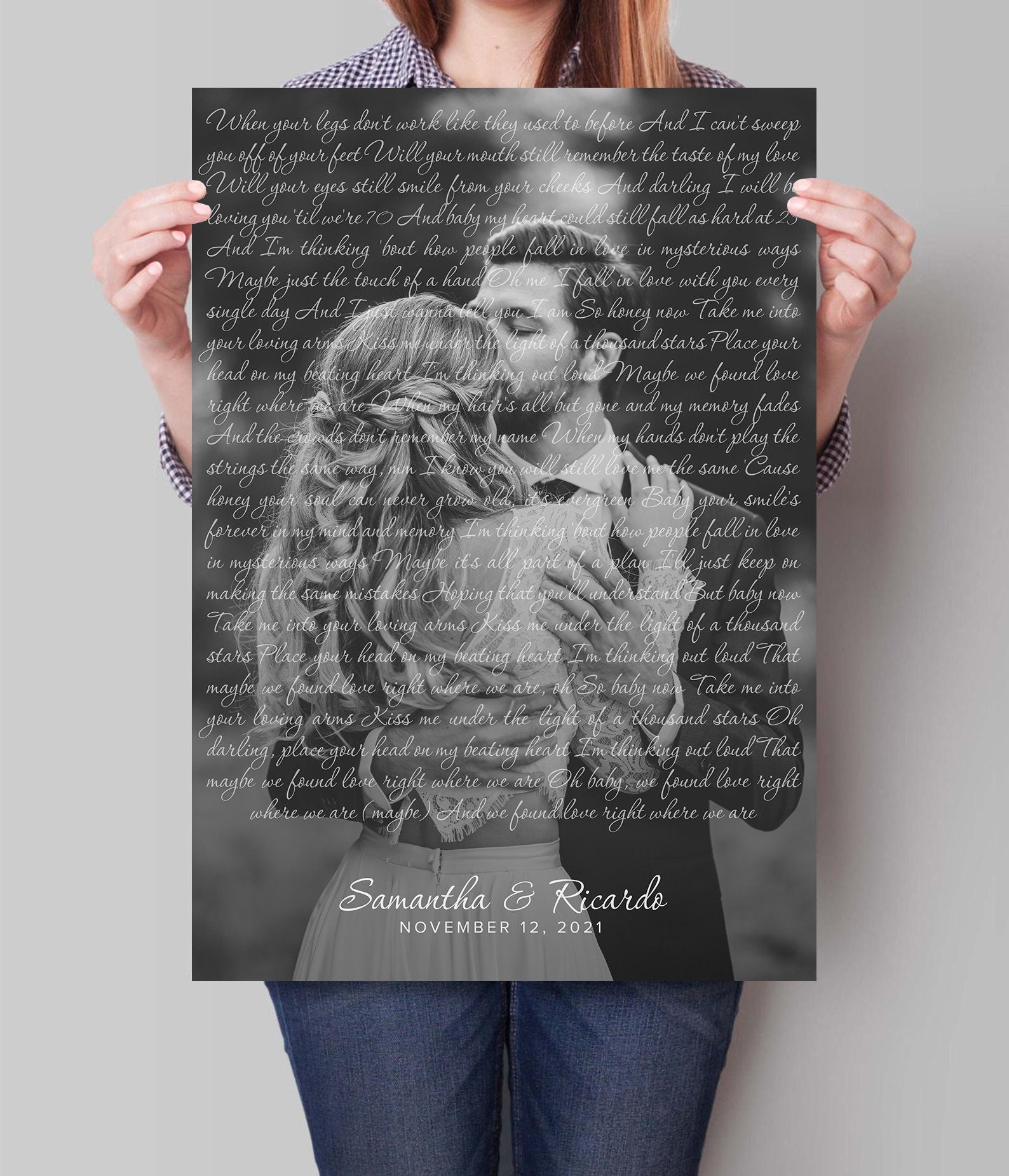Wedding Song Lyrics With Photo Personalized First Dance - Etsy