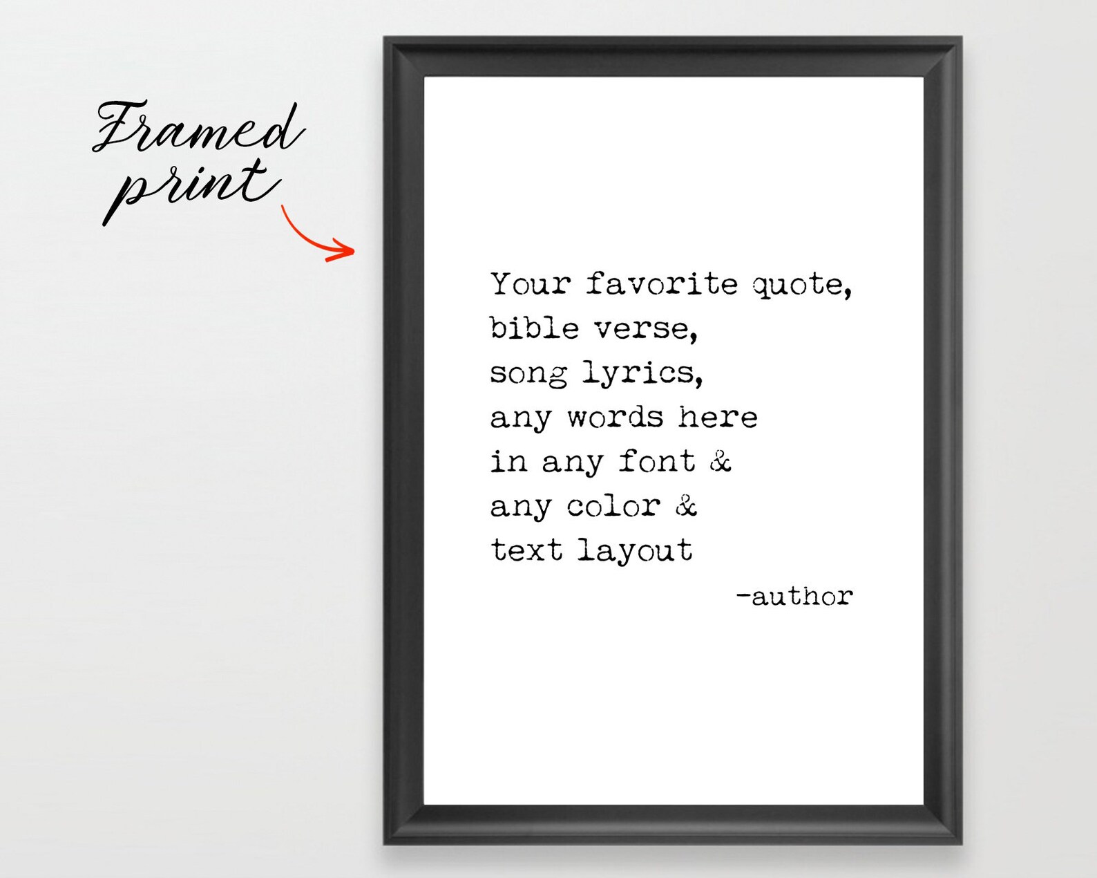 Custom Quote Print Sign Framed Canvas Wall Art Poster Personalized ...