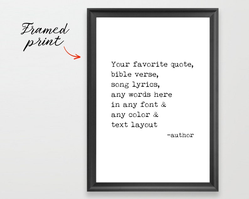 Custom Quote Print Sign Framed Canvas Wall Art Poster - Etsy