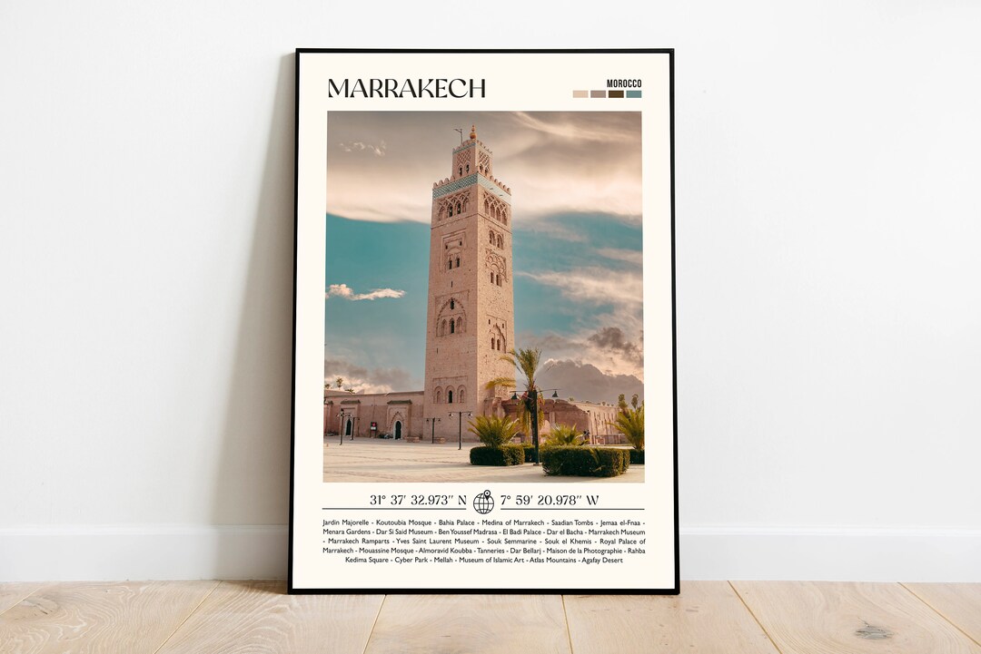 Marrakech Print Morocco Travel Poster Gift Eclectic Vibrant Print ...
