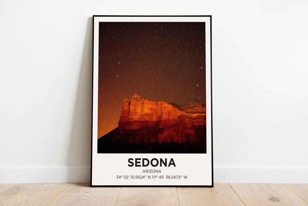 Sedona Travel Poster Arizona Wall Art Trendy Gift Eclectic Vibrant ...