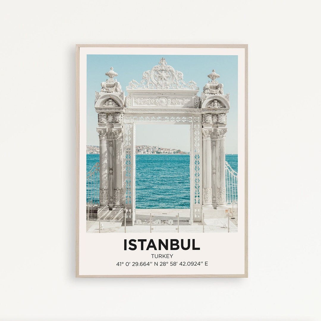 Istanbul Travel Poster Turkey Wall Art Trendy Gift Eclectic Vibrant ...