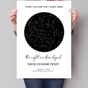 The Night Our Stars Aligned Star Map Poster Print Custom Night Sky ...