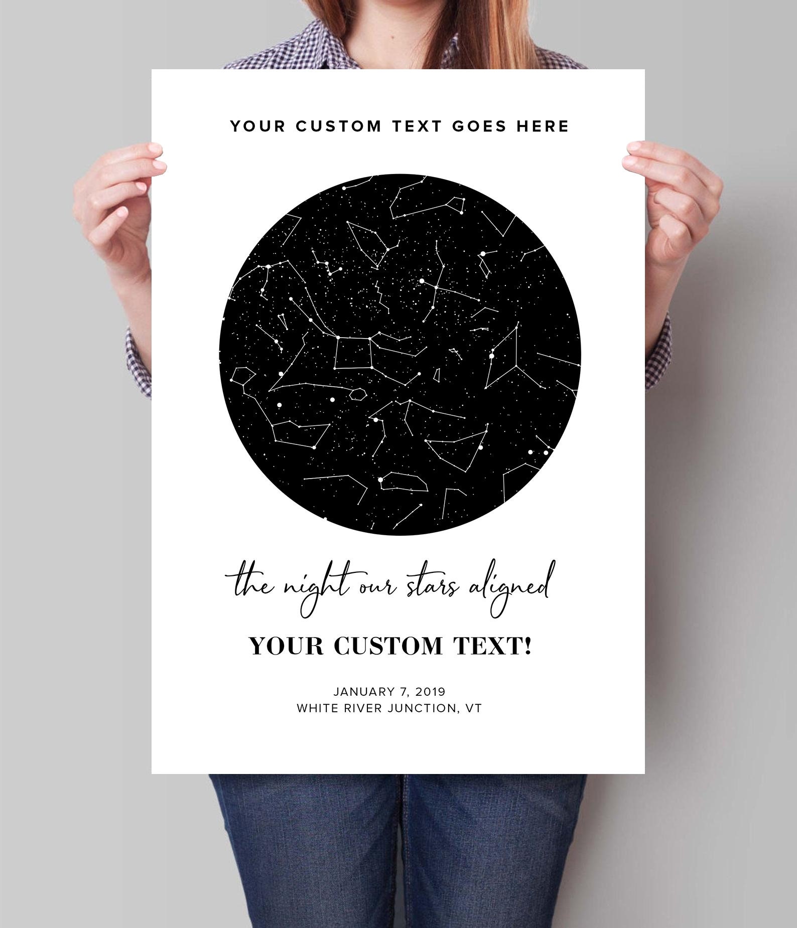 The Night Our Stars Aligned Star Map Poster Print Custom Night Sky ...