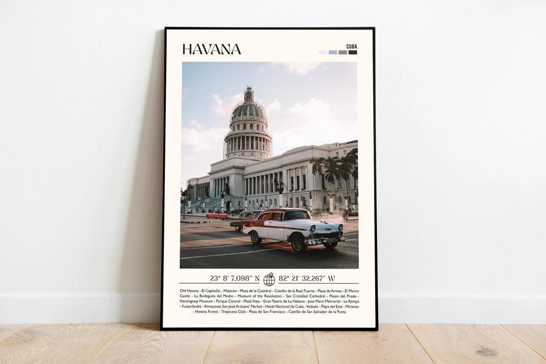 Havana Print Cuba Travel Poster Gift Eclectic Vibrant Print Trendy ...