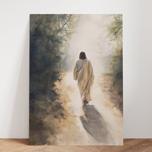 Jesus Christ Walking the Path Canvas Wall Art Poster Holy Modern Bible ...