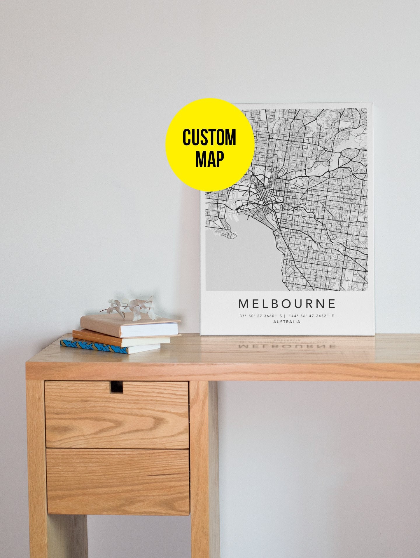 Hometown Street Map Poster Custom City Map Art Print Frame Canvas ...