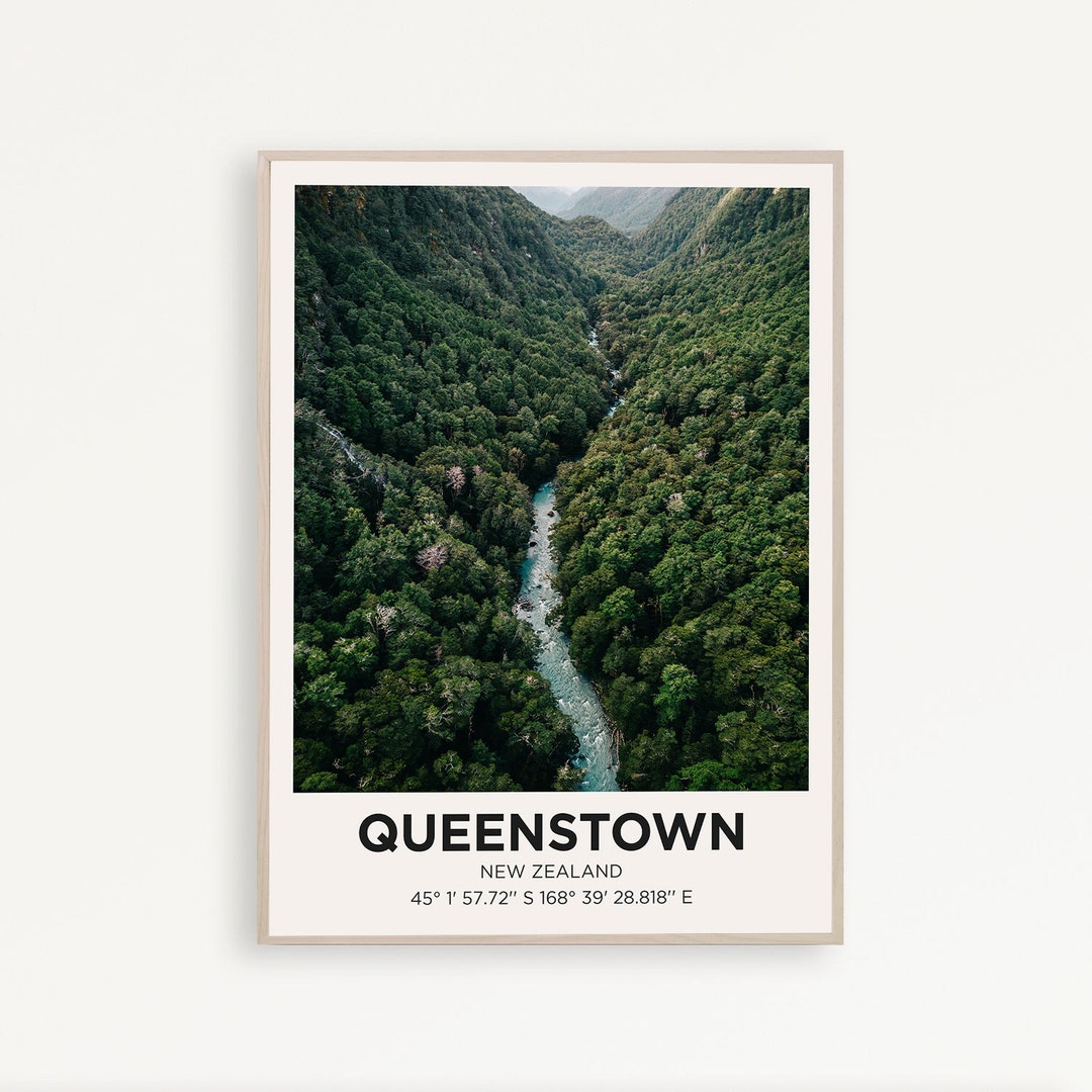 Queenstown Reise Poster Neuseeland Wand Kunst Trendy Geschenk ...