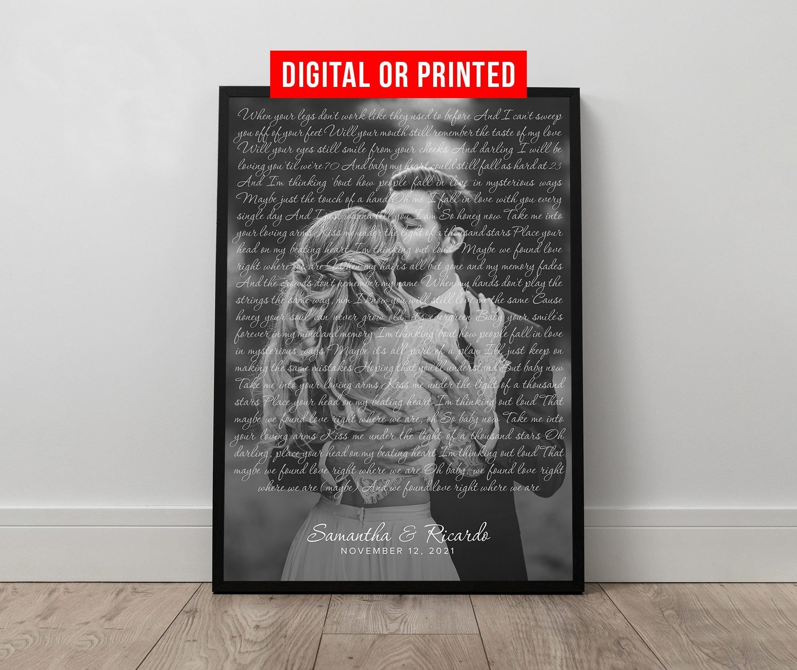 Wedding Song Lyrics With Photo Personalized First Dance - Etsy