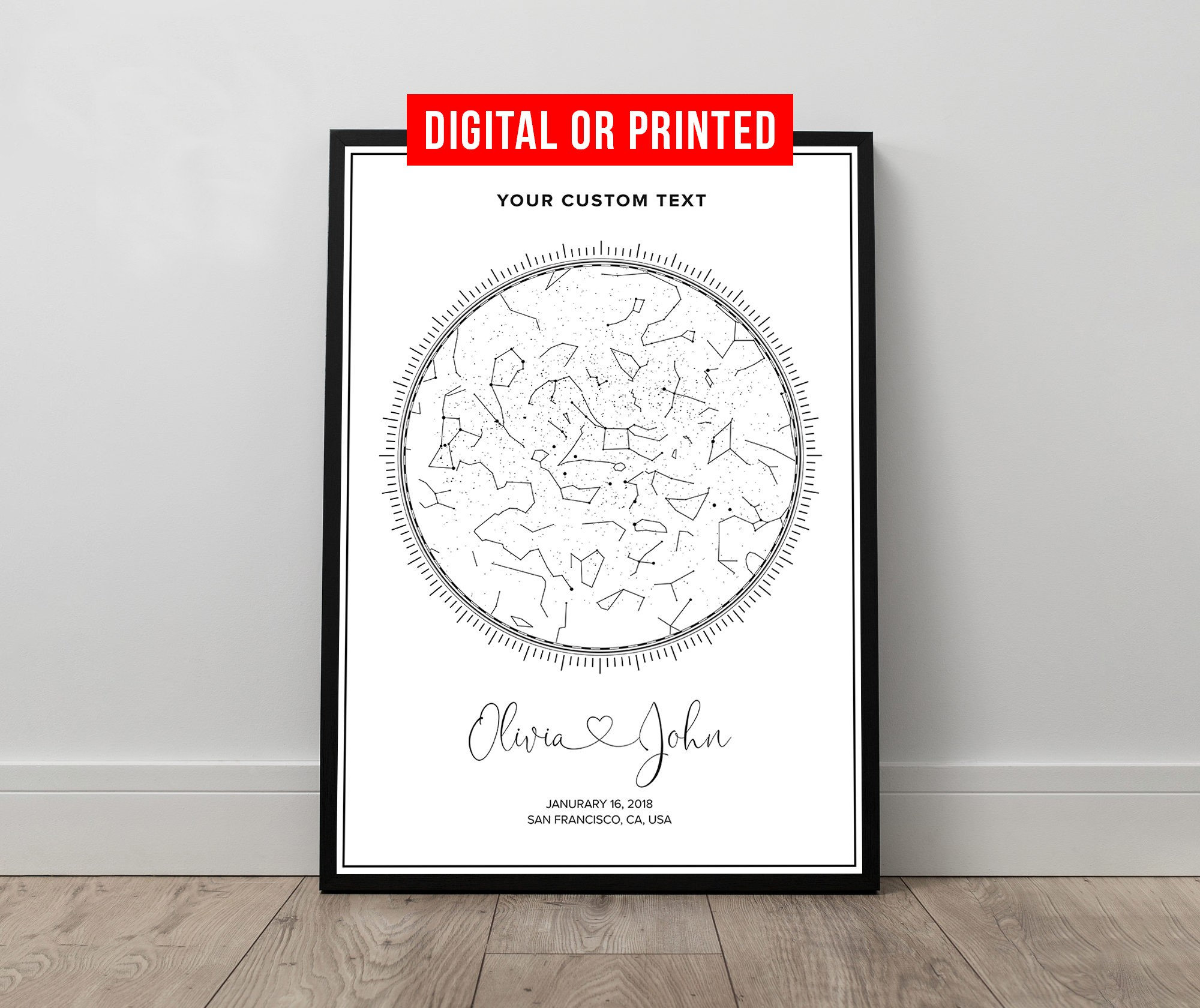 Personalized Star Map Print Custom Night Sky Print Canvas With - Etsy