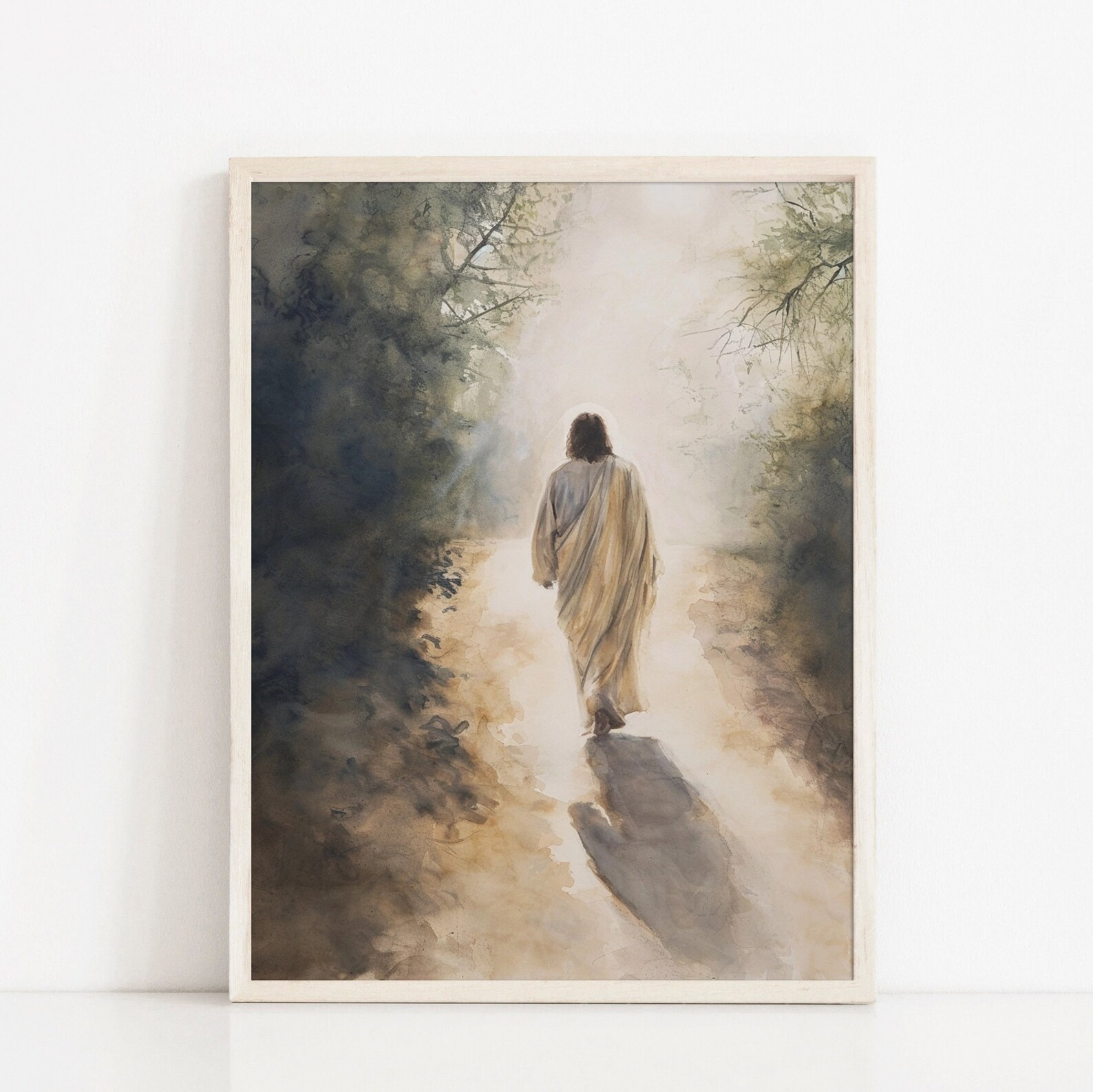Jesus Christ Walking the Path Canvas Wall Art Poster Holy Modern Bible ...
