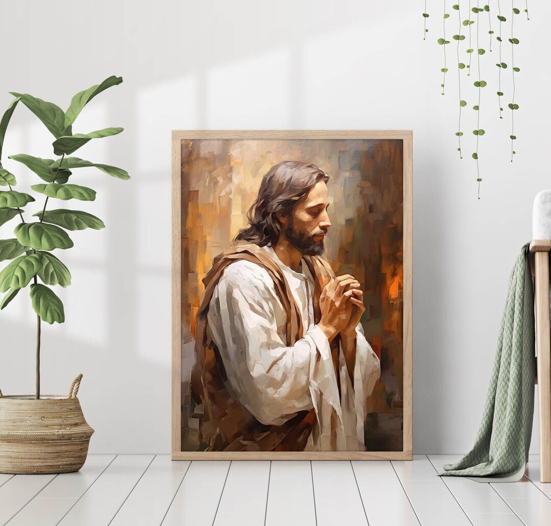 Jesus Christ Praying Holy Painting Poster God Peace Print Wall - Etsy UK