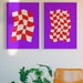 Neon Checkered Wall Art Download Checker Printable Poster - Etsy