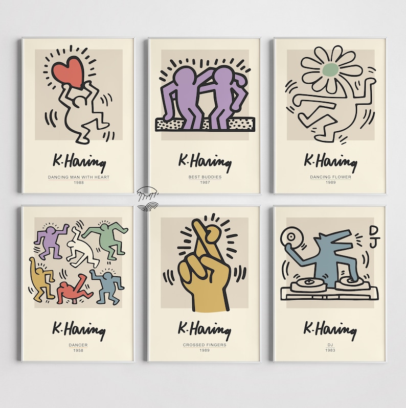 Keith Haring Gallery Wall Art Prints Set (digital Download) - Etsy
