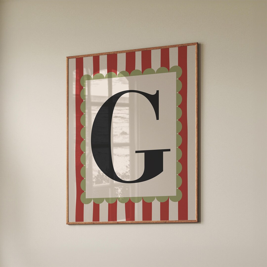 Custom Initial G Print: Modern Typography Letter Art (digital Download ...